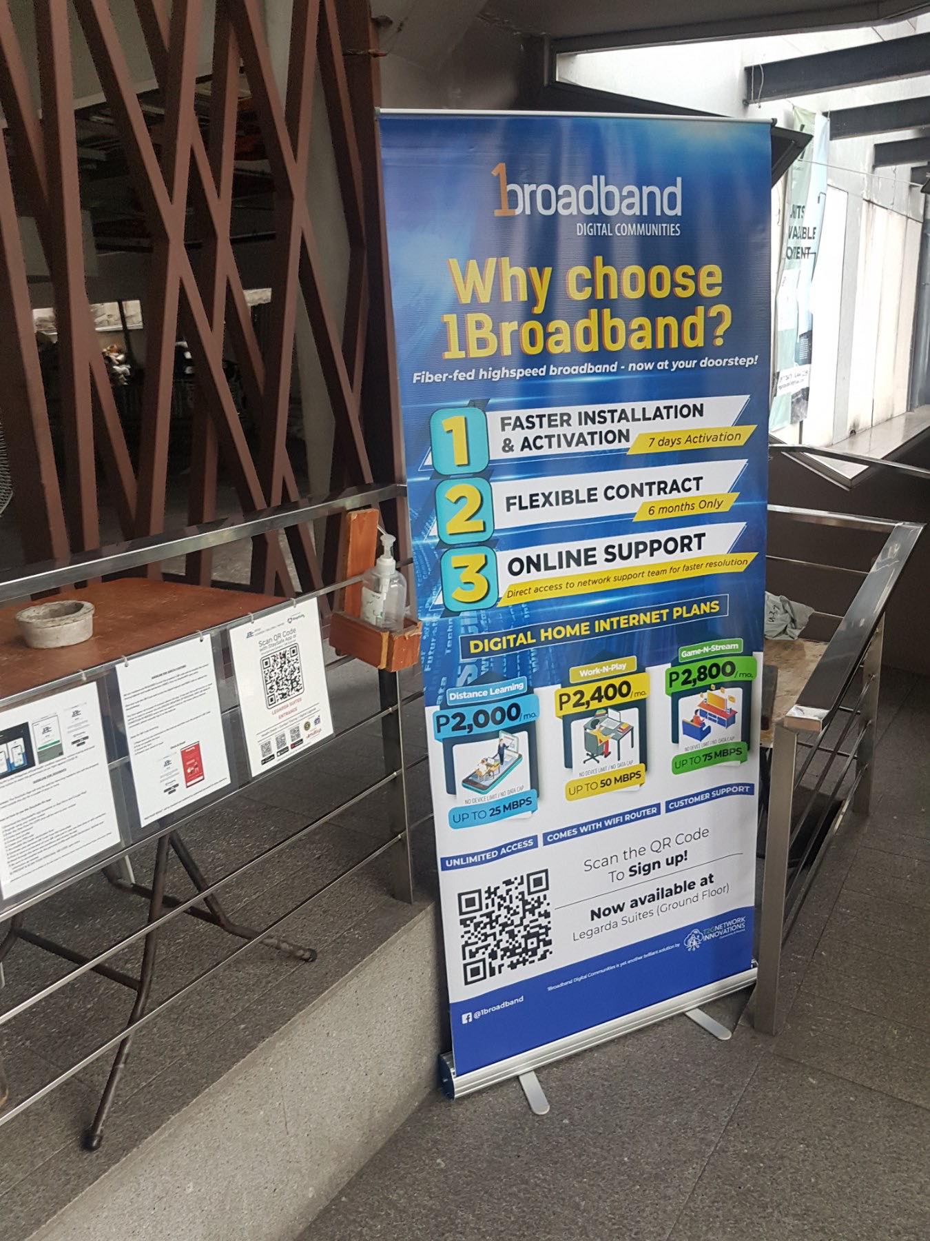 1Broadband, Now Available at Legarda Suites! - T2G Network Innovations